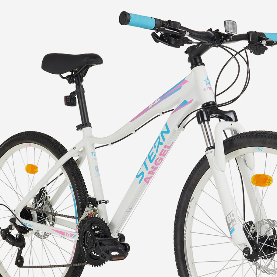 Велосипед горный женский Stern Angel 1.0 26", 2023 белый/голубой цвет ...