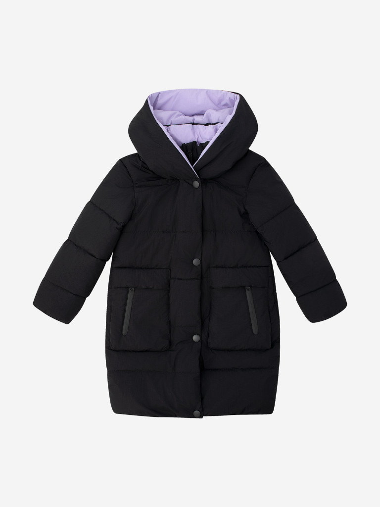 Пальто утепленное для девочек Oldos! арт. OCAW23JK2T106 черный/сиреневый цвет — купить за 7199 ...