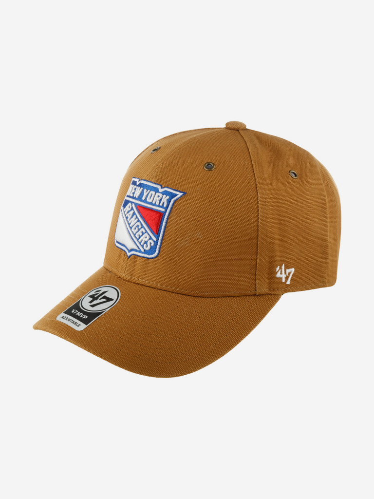 Бейсболка 47 BRAND Carhartt collab New York Rangers NHL (коричневый) светло-коричневый цвет ...