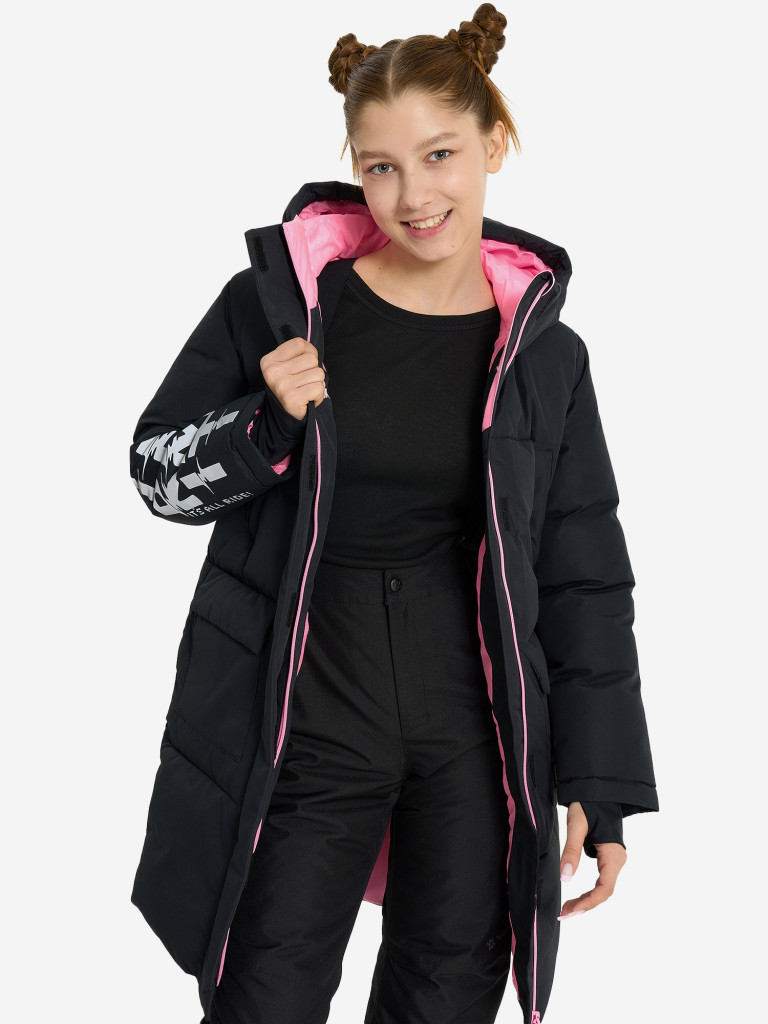Куртка сноубордическая для девочек Termit арт. 132018 черный цвет — купить за 2549 руб. со ...