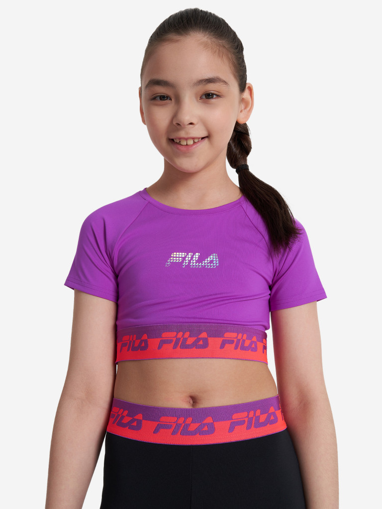 Футболка для девочек FILA арт. 131229 фиолетовый цвет — купить за 749 руб. со скидкой 50 % ...