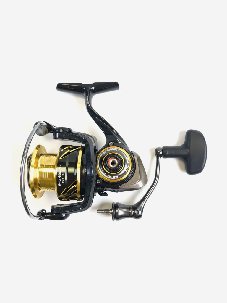 Катушка спиннинговая Nautilus Avior 4000 PG Черный/золотой цвет — купить за 4860 руб. со скидкой ...