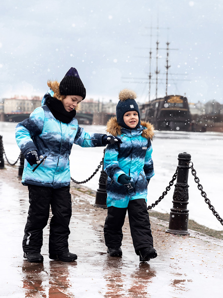 Комбинезон зимний для мальчика NIKASTYLE аквамарин/черный цвет — купить за 6350 руб. со скидкой ...
