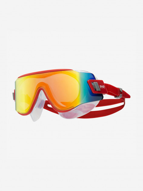 Маска для плавания TYR Tidal Wave Mirrored Swim Mask Красный цвет ...