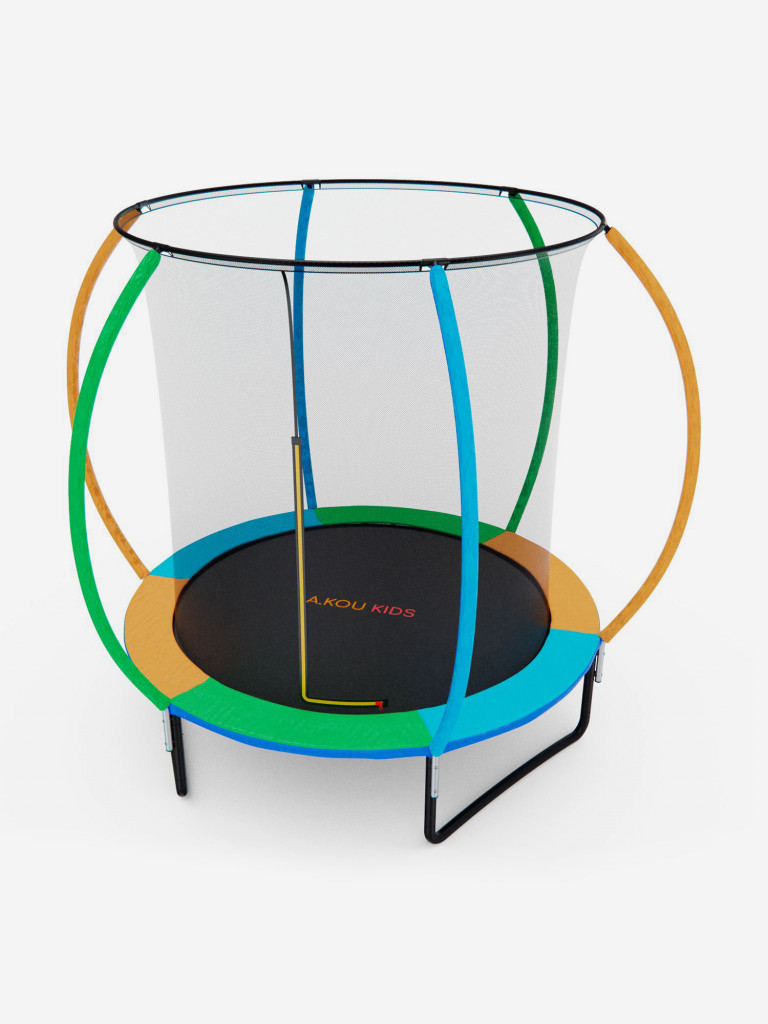 Батут DFC A.KOU KIDS 6 футов с сеткой зеленый/желтый/синий цвет ...