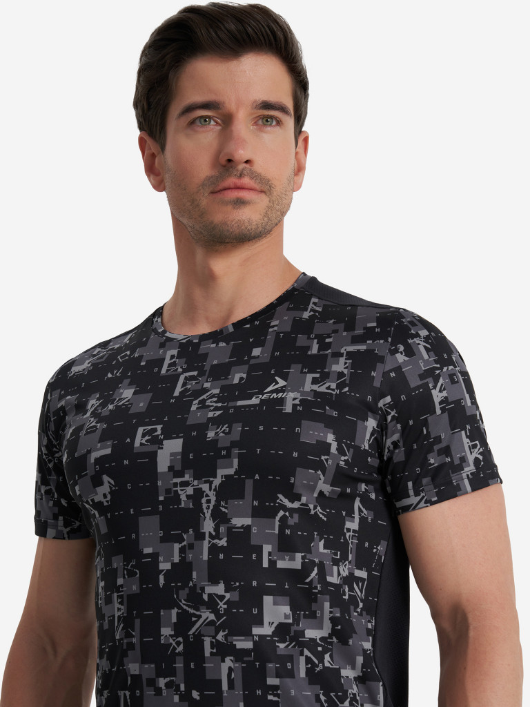 Футболка мужская Demix SpeedRun GFX Mesh арт. 129835 черный/серый цвет ...