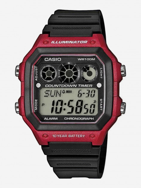 Спортивные часы CASIO AE-1300WH-4A красный/черный/серый цвет — купить ...