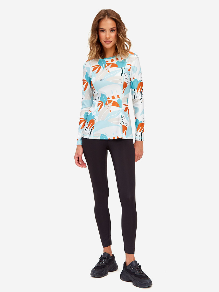 Термобелье верх женское Chalka влагоотводящее белый/голубой/оранжевый ...