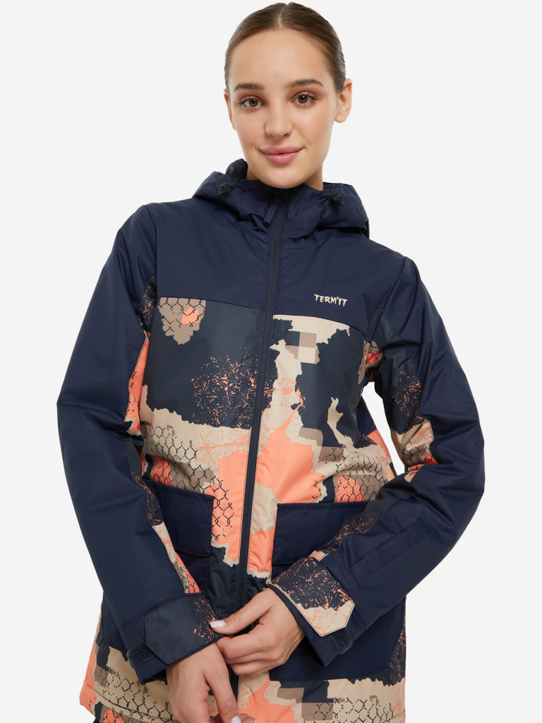 Куртка сноубордическая женская Termit арт. 124776 синий/оранжевый цвет — купить за 2279 руб. со ...