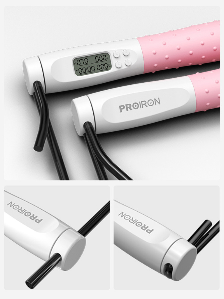 Скакалка PROIRON умная с дисплеем Белый/Розовый цвет — купить за 1633 руб. со скидкой 14 % ...