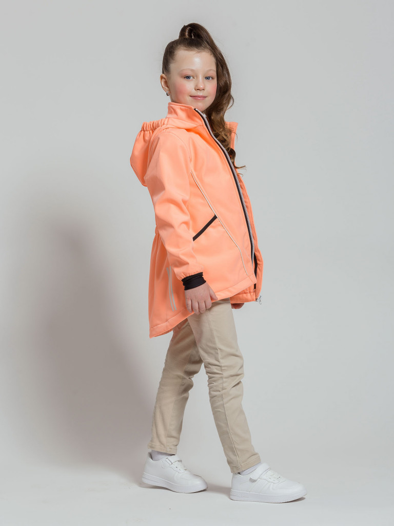 Ветровка Софтшелл SoftShell для девочки Artel персиковый неон цвет — купить за 3205 руб. со ...