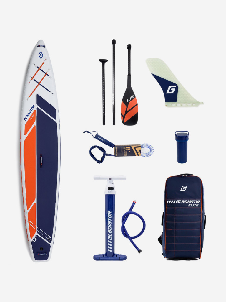 SUP надувной Gladiator ELITE 12.6S двухслойный, полная комплектация арт. ELITE 12.6SMERK синий ...