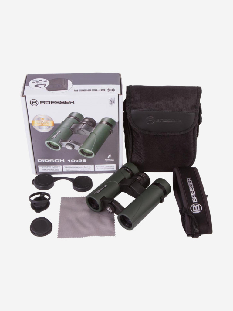 Бинокль Bresser Pirsch 10x26 темно-зеленый цвет — купить за 14490 руб ...