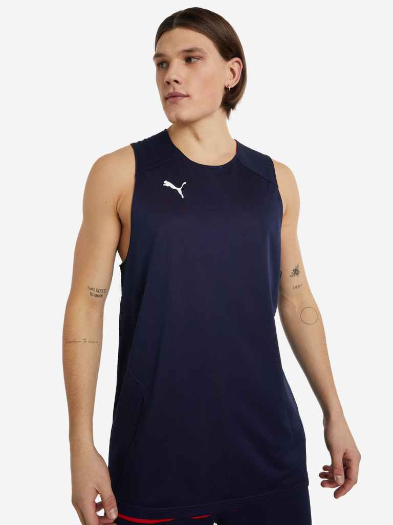 Майка мужская PUMA Russian Practice арт. 605634 темно-синий/белый цвет ...