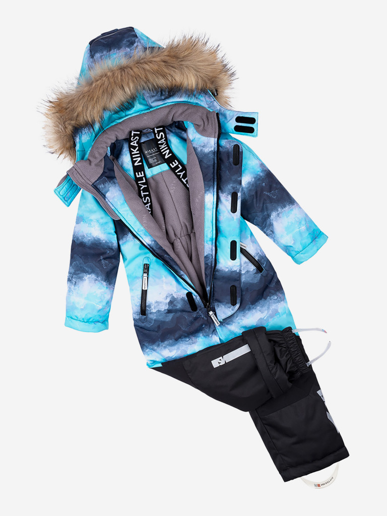 Комбинезон зимний для мальчика NIKASTYLE аквамарин/черный цвет — купить за 6350 руб. со скидкой ...