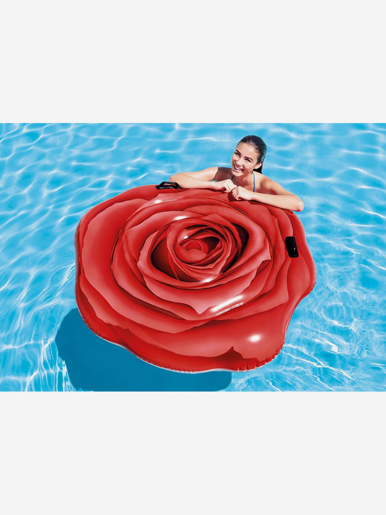 Плавательный матрас надувной Intex 58783 Алая Роза (137х132 см) Красный ...