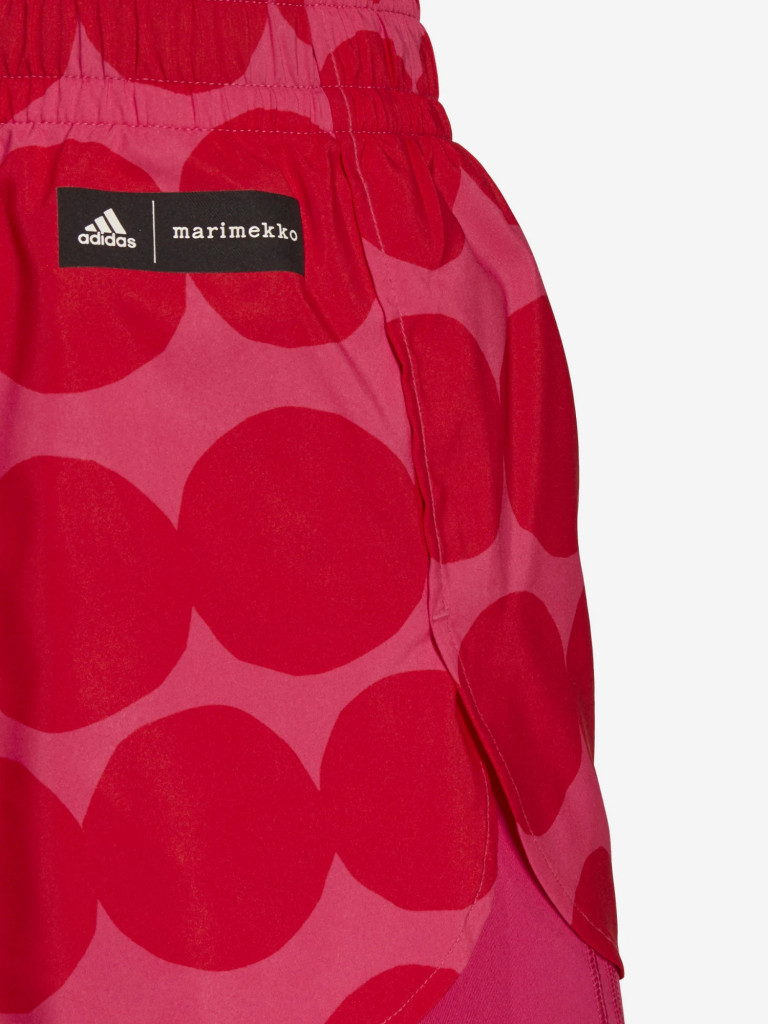 Шорты женские adidas Marimekko 2 in 1 арт. H38778 ярко-красный цвет — купить за 2299 руб. со ...