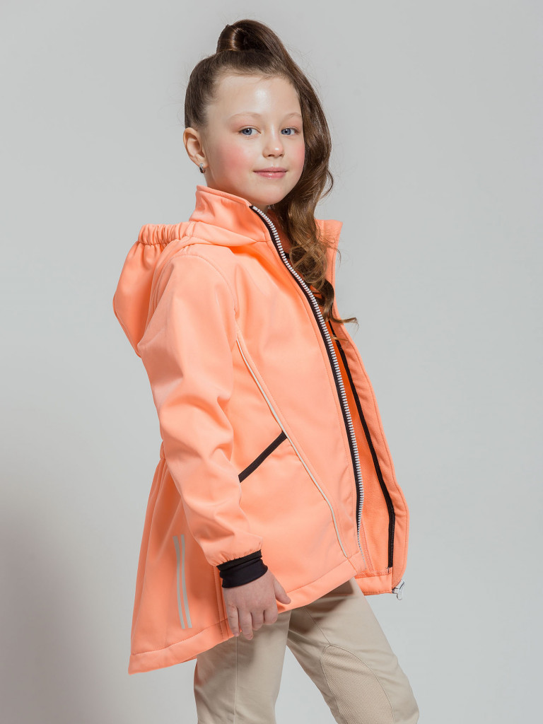 Ветровка Софтшелл SoftShell для девочки Artel персиковый неон цвет — купить за 3205 руб. со ...