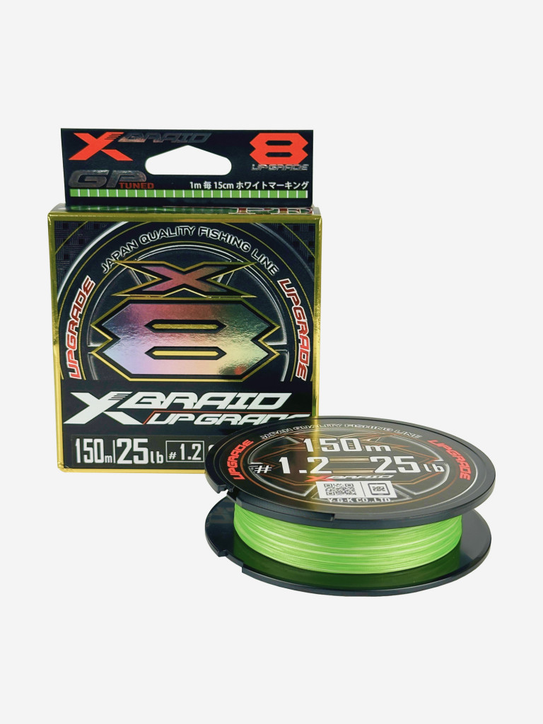 Шнур YGK X-Braid Upgrade X8 150м Green #1.2, 0.185мм, 25lb, 11.3кг Зеленый цвет — купить за 2324 ...