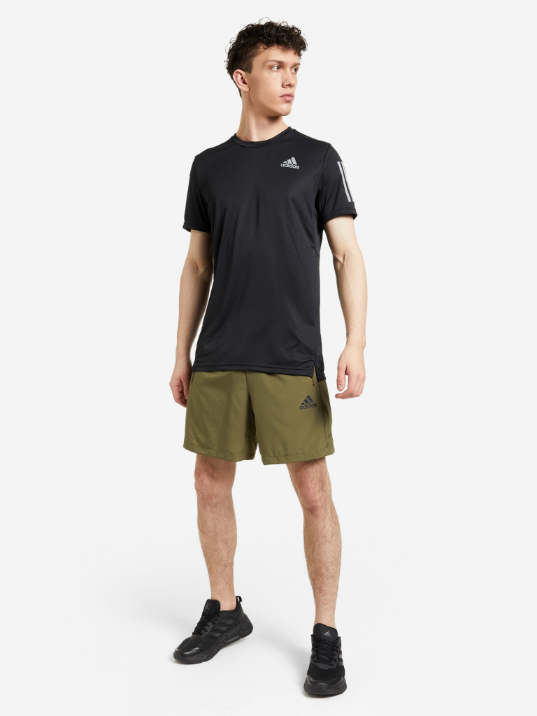 Футболка мужская adidas The Run арт. H58591 черный/светоотражающий ...