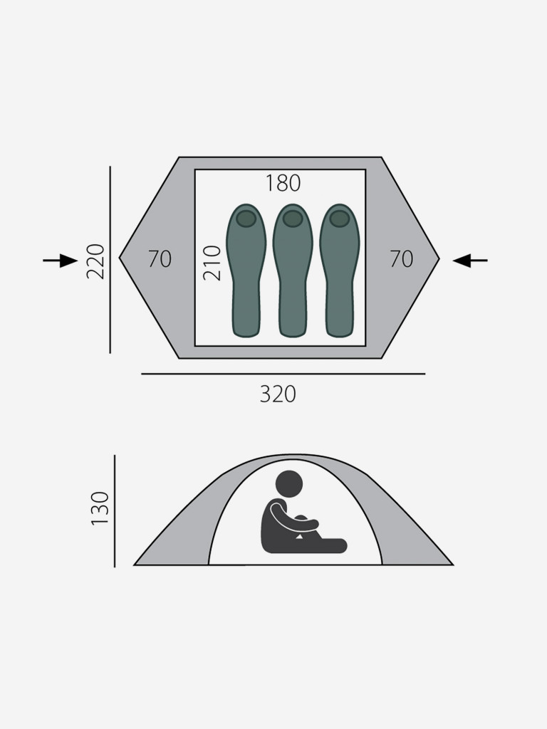 Палатка BTrace Point 3, Зеленый/Бежевый Бежевый цвет — купить за 10990 руб., отзывы в интернет ...