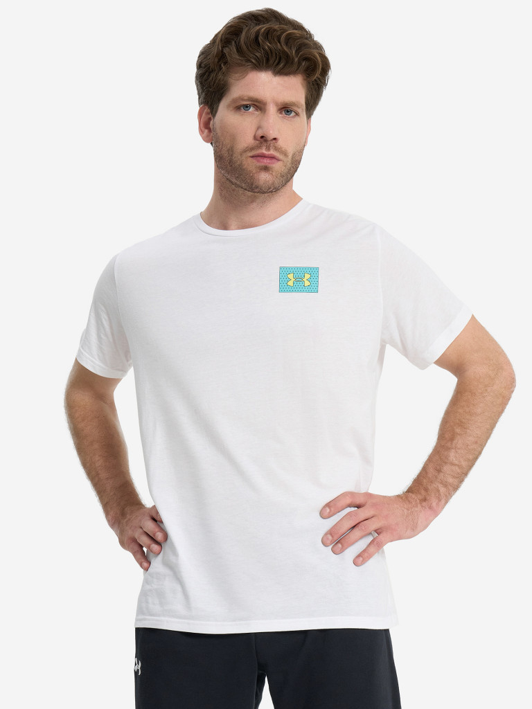 Футболка мужская Under Armour Color Block Logo арт. 1382828 белый цвет ...