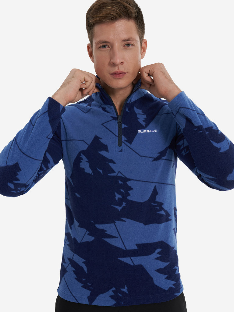 Джемпер флисовый мужской Glissade арт. 131599 синий цвет — купить за ...