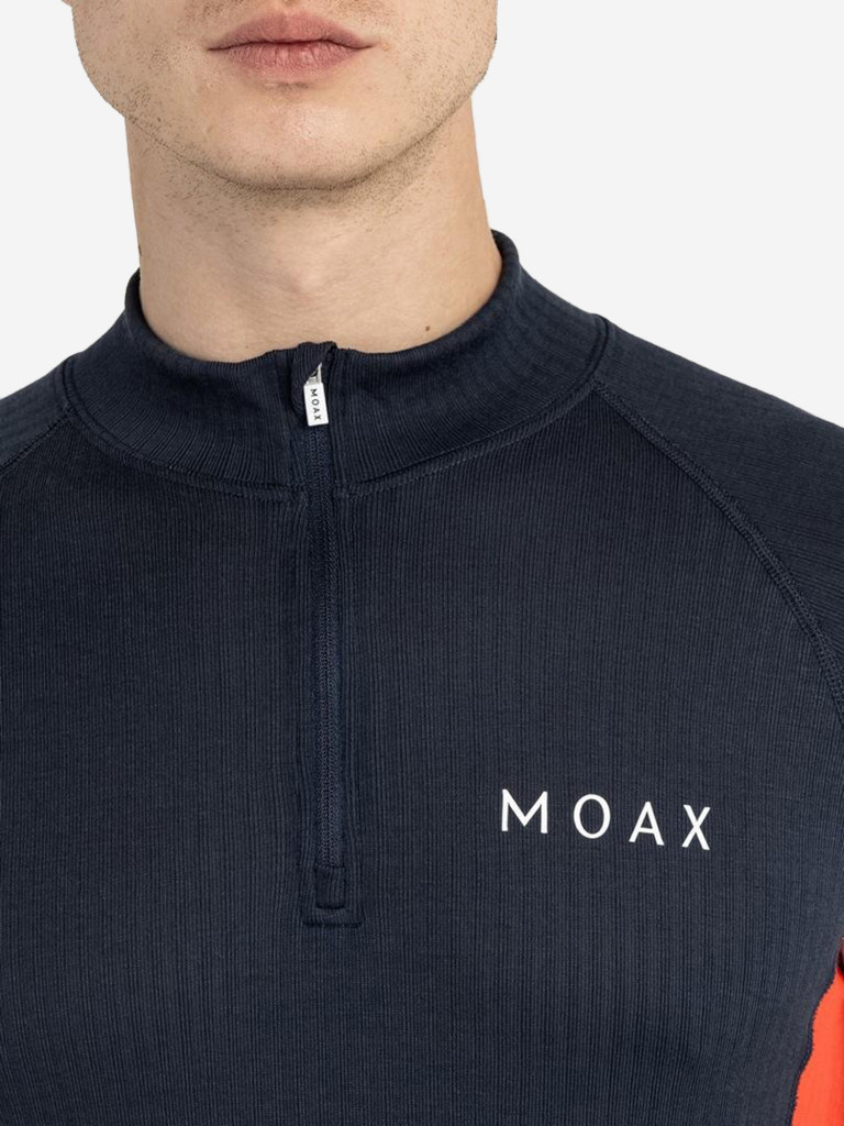 Термофутболка MOAXSPORT LS с воротником темно-синий/красный цвет — купить за 3990 руб., отзывы в ...