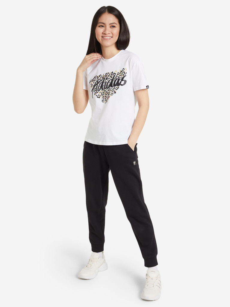 Футболка женская adidas Leopard Graphic арт. GL0845 белый цвет — купить ...