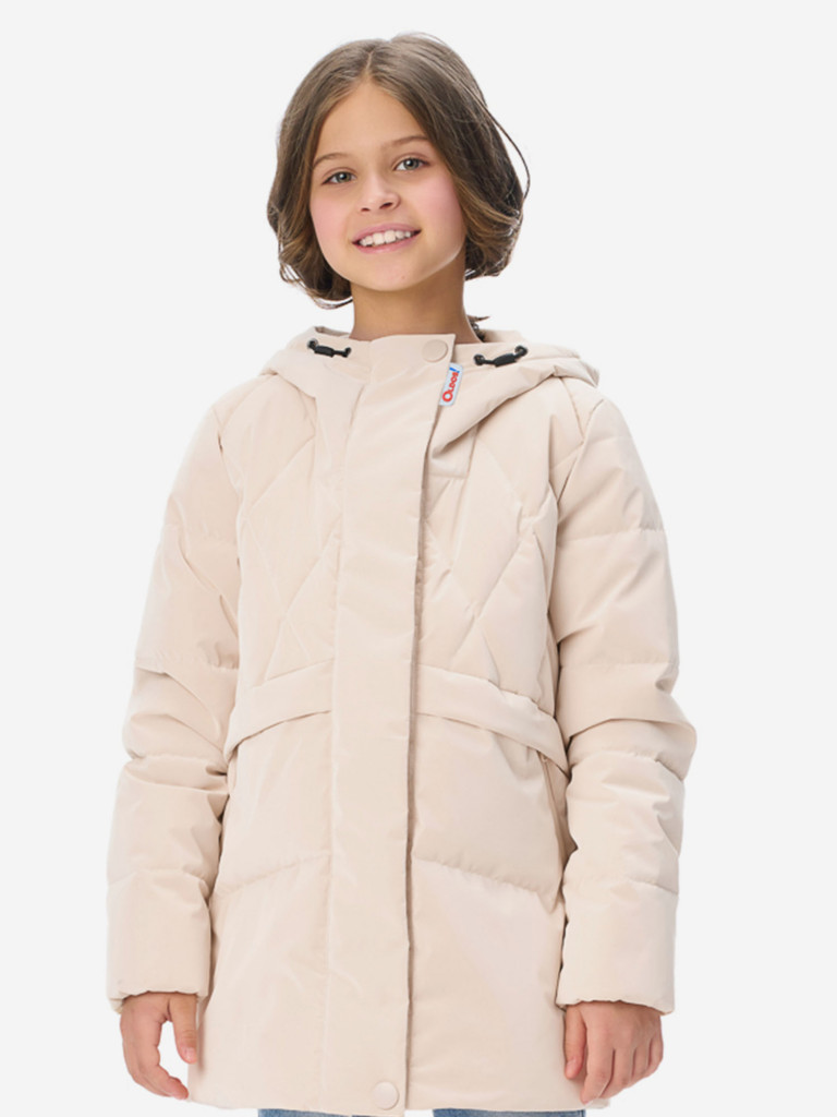 Куртка утепленная для девочки Oldos молочный цвет — купить за 9599 руб. со скидкой 15 %, отзывы ...