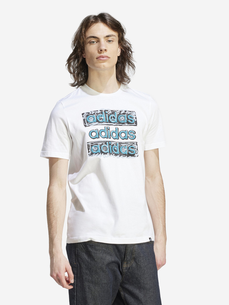 Футболка мужская adidas Doodle арт. HY1338 белый цвет — купить за 2099 ...