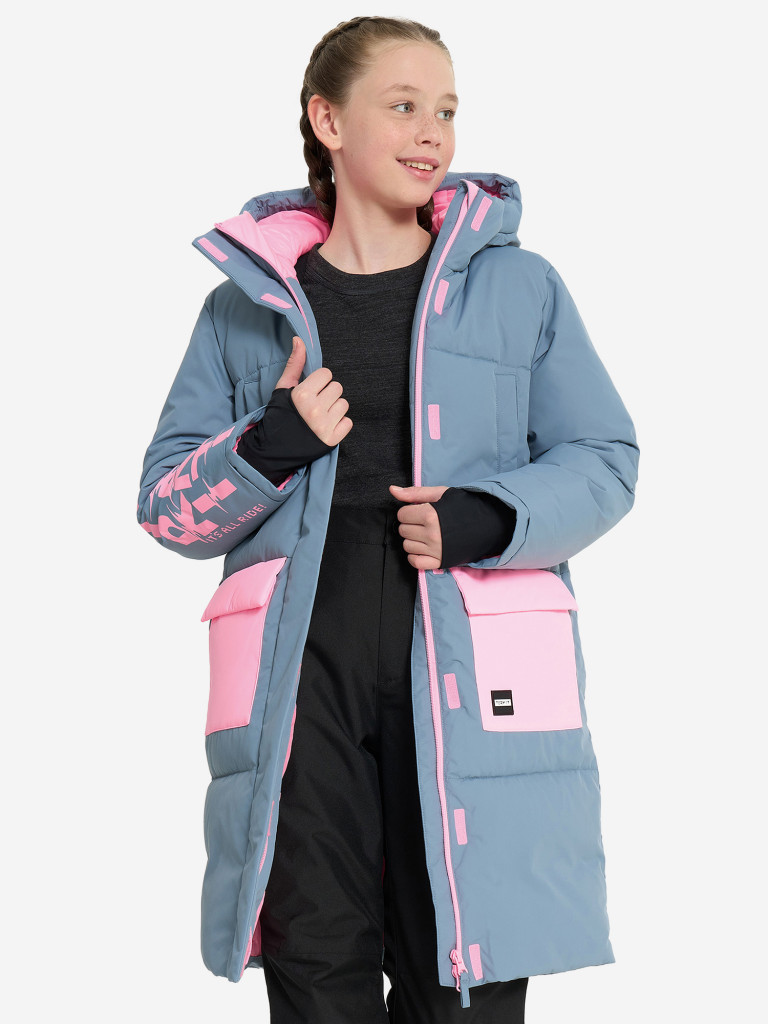 Куртка сноубордическая для девочек Termit арт. 132018 серый цвет — купить за 4249 руб. со ...