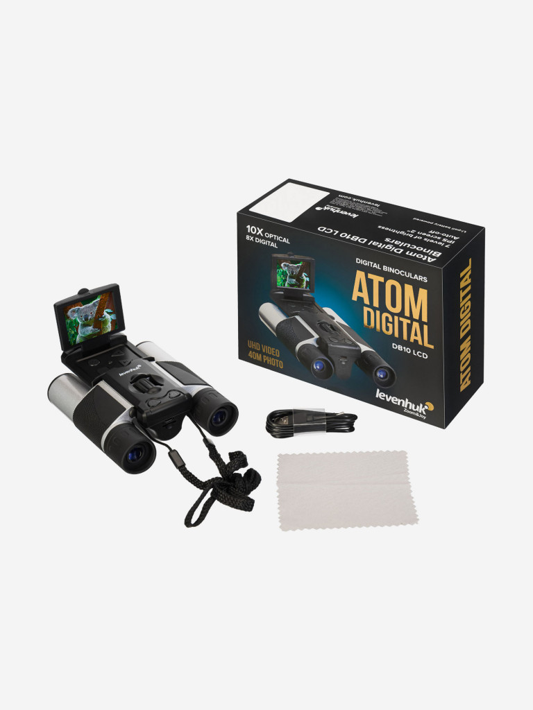 Бинокль цифровой Levenhuk Atom Digital DB10 LCD черный цвет — купить за 10990 руб. со скидкой 23 ...