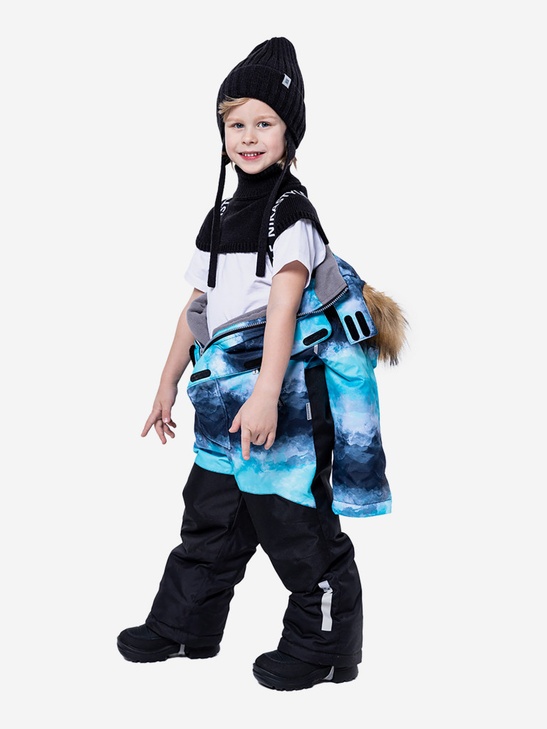 Комбинезон зимний для мальчика NIKASTYLE аквамарин/черный цвет — купить за 6350 руб. со скидкой ...