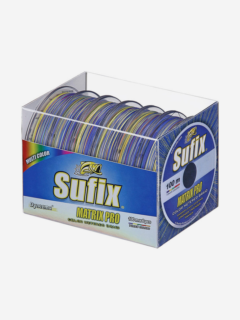 Леска плетеная Sufix Matrix Pro x6 разноцветная 100 м 0.12 мм 8.1 кг арт. SMP12M100X6RUKORK ...