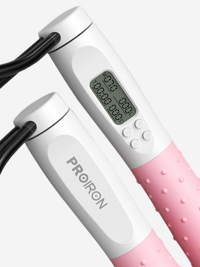 Скакалка PROIRON умная с дисплеем Белый/Розовый цвет — купить за 1633 руб. со скидкой 14 % ...