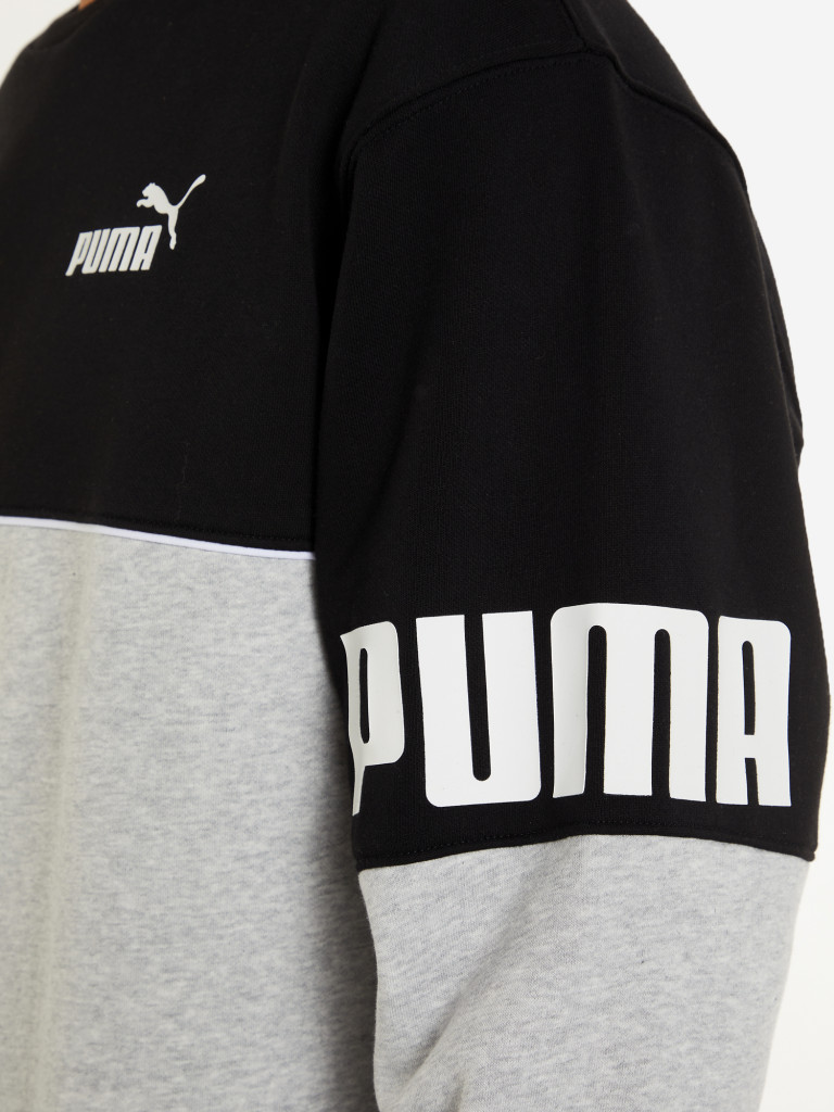 Свитшот мужской PUMA Power Colorblock Crew арт. 849803 серый цвет ...