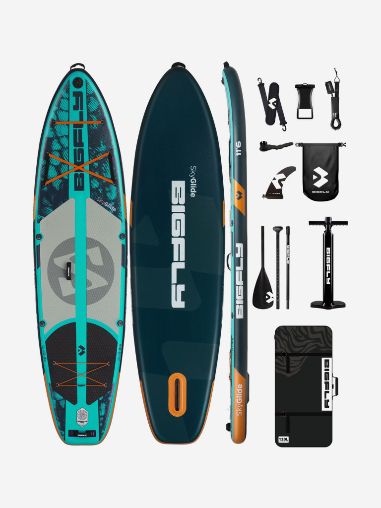 Надувная двухслойная SUP-доска BIGFLY SkyGlide STD, 11'6" 351*86*15 см ...
