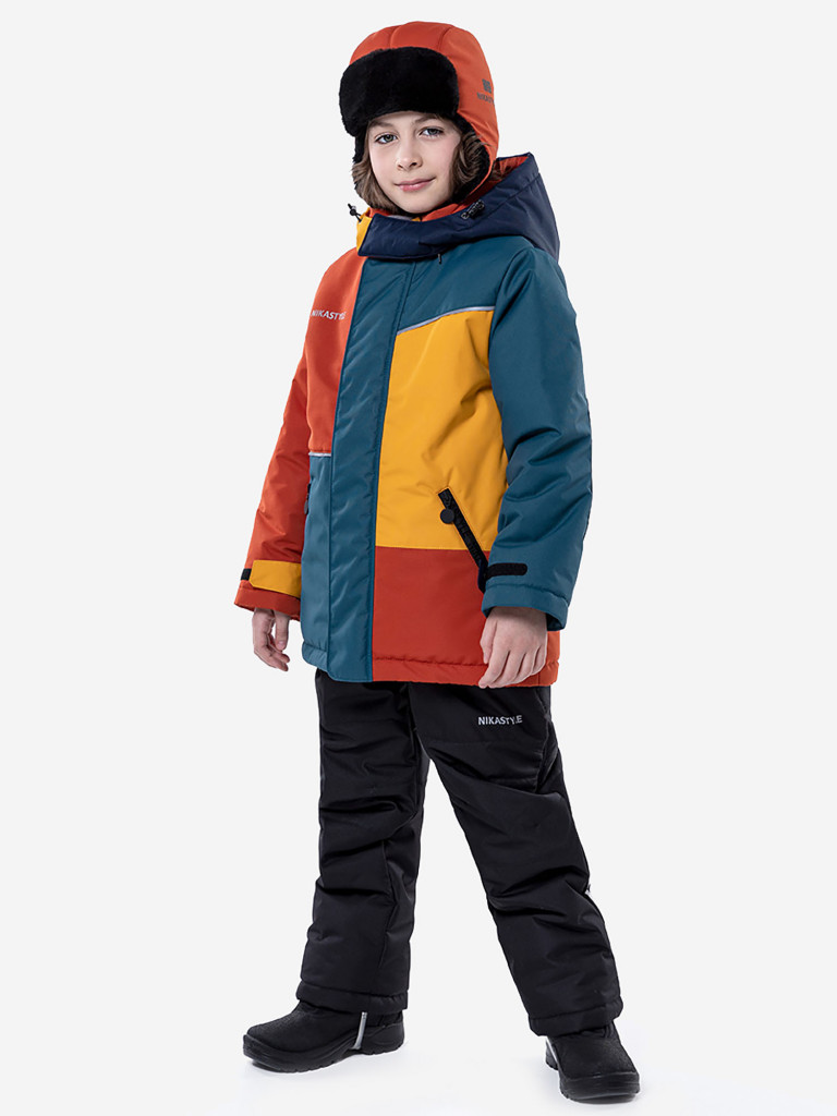 Костюм зимний для мальчика NIKASTYLE терракотовый/эвкалипт цвет — купить за 6350 руб. со скидкой ...