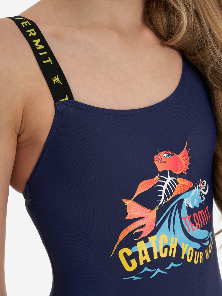 Купальник слитный для девочек Termit арт. 122951 черничный цвет — купить за 449 руб. со скидкой ...