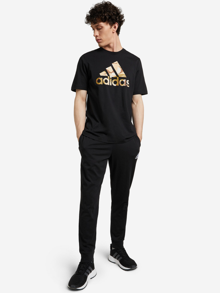 Брюки мужские adidas Essentials Single арт. GK9226 черный цвет — купить ...