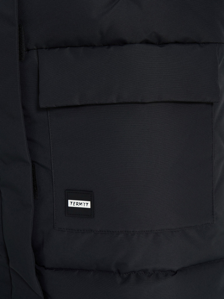 Пальто утепленное для девочек Termit арт. 132018 черный цвет — купить за 2549 руб. со скидкой 70 ...