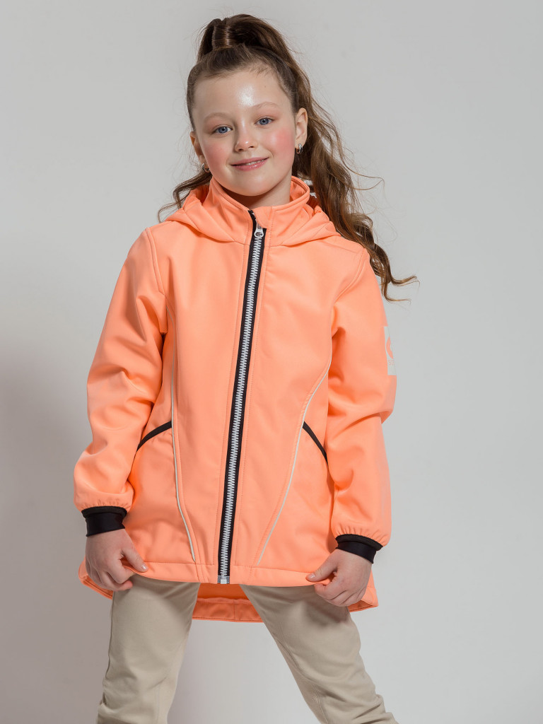 Ветровка Софтшелл SoftShell для девочки Artel персиковый неон цвет — купить за 3205 руб. со ...