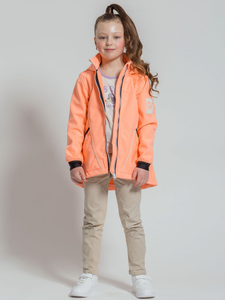 Ветровка Софтшелл SoftShell для девочки Artel персиковый неон цвет — купить за 3205 руб. со ...