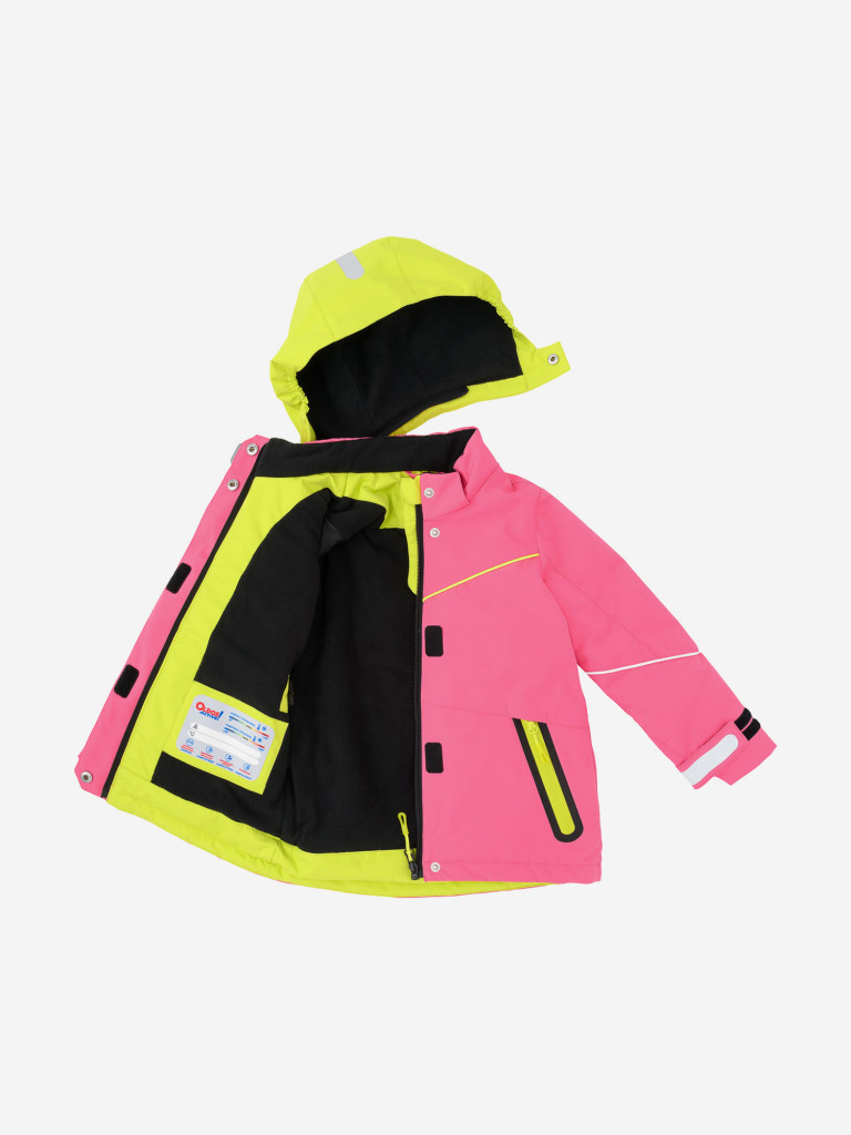 Куртка утепленная для девочки Oldos розовый/салатовый цвет — купить за 7599 руб. со скидкой 16 % ...