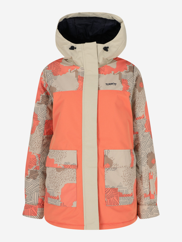 Куртка сноубордическая женская Termit арт. 124775 бежевый/оранжевый цвет — купить за 2579 руб ...