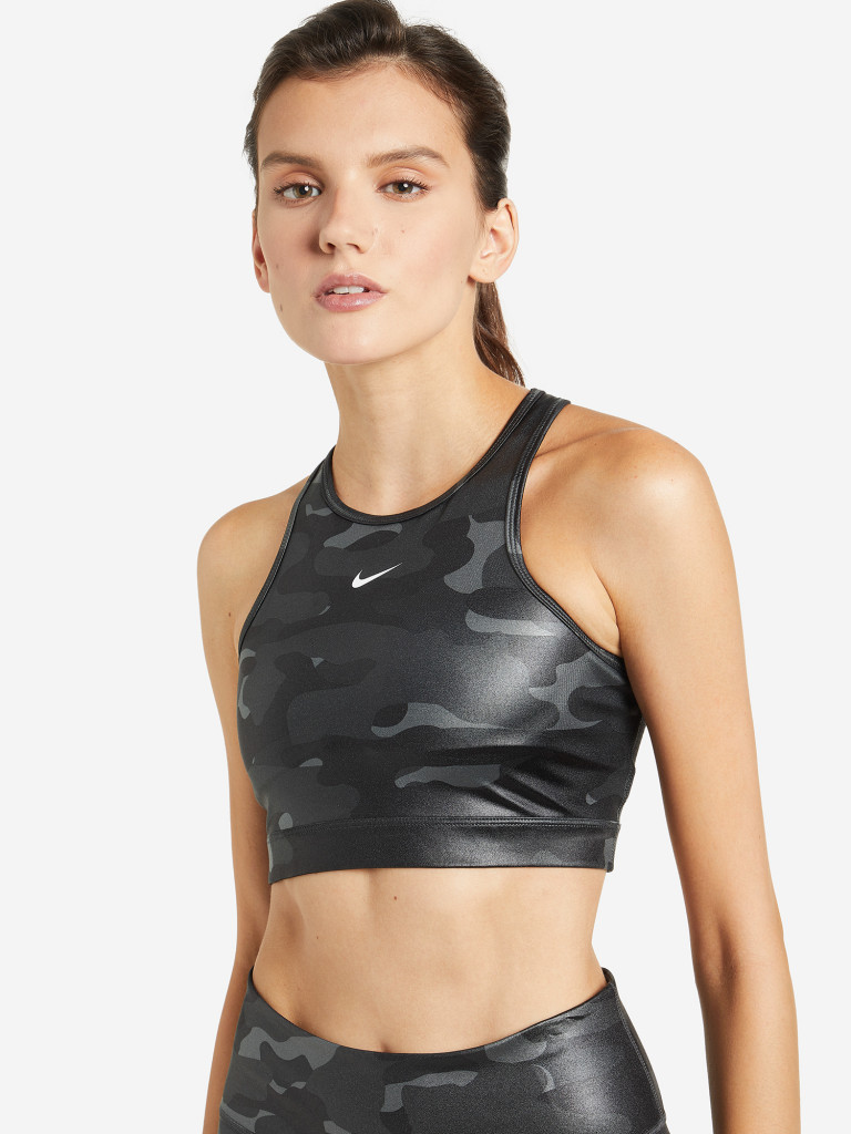 Топ бра спортивный Nike Dri-FIT Swoosh арт. DD1199 черный цвет — купить ...