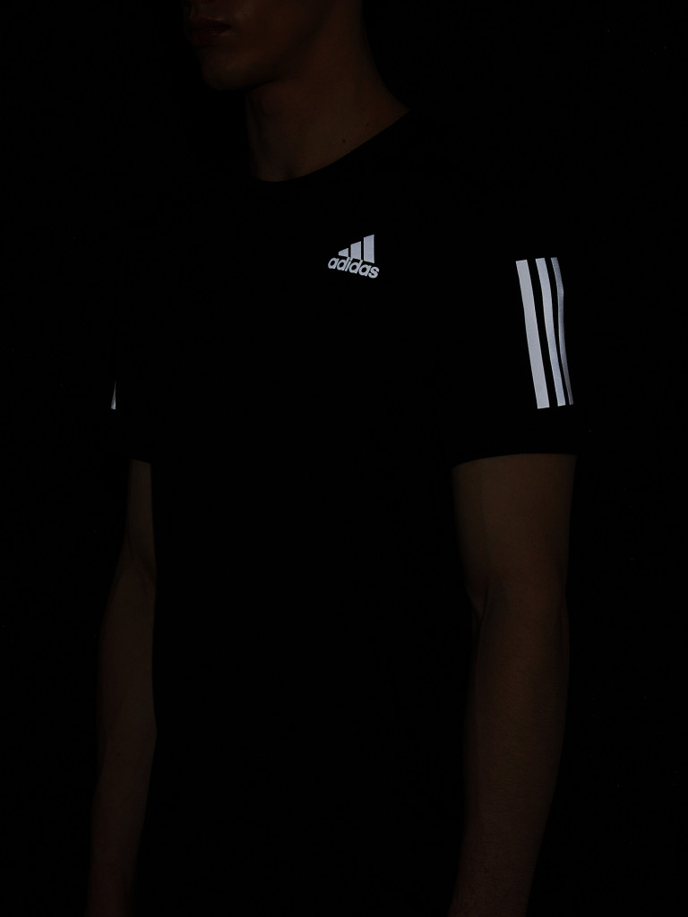 Футболка мужская Adidas The Run арт. H58591 черный/светоотражающий ...