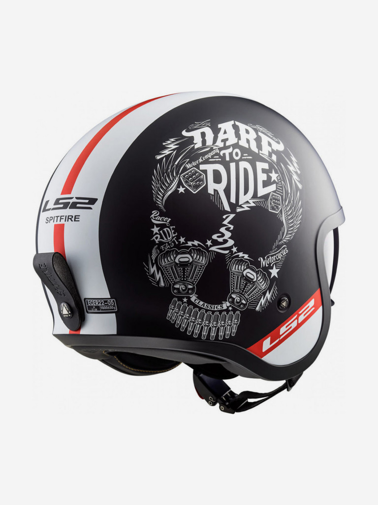Мотошлем LS2 OF599 SPITFIRE INKY (черно-белый матовый) черный/белый ...