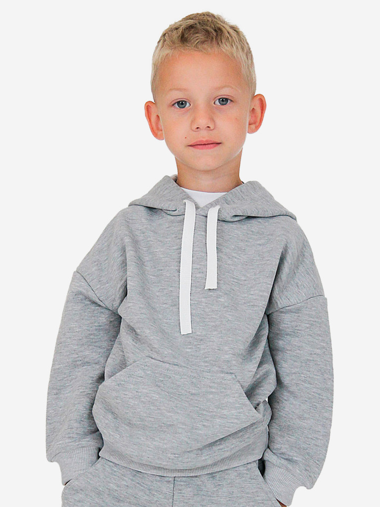Костюм спортивный детский с капюшоном DAYLEON серый меланж цвет ...